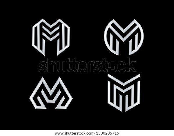 Set 4 Vector Signs Letter M Stock Vector (Royalty Free) 1500235715 ...
