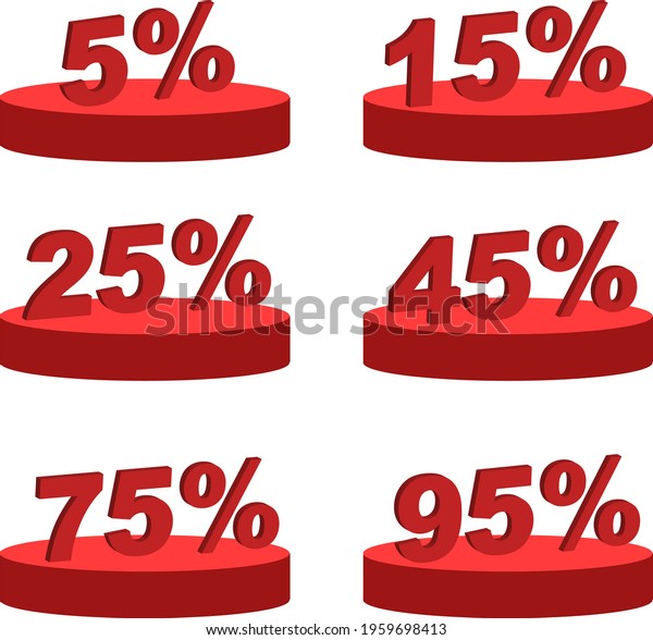 Set 5 95 Percentage Chart Template Stock Vector (Royalty Free ...