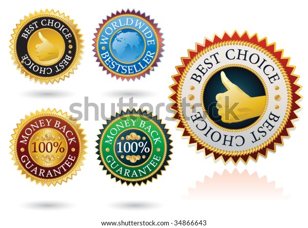 Set 5 Detailed Best Label Stock Vector (Royalty Free) 34866643