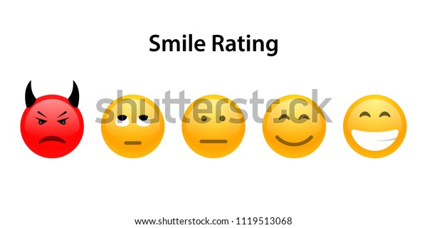 Set 5 Faces Scale Smile Neutral Stock Vector (Royalty Free) 1119513068 ...
