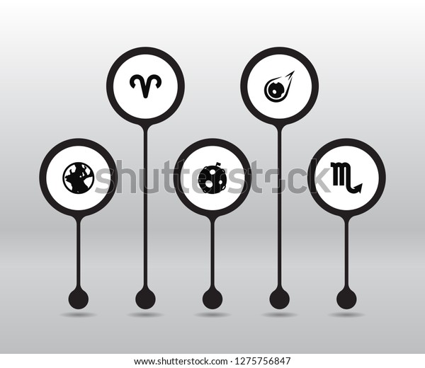 Set 5 Galaxy Icons Set Collection Stock Vector (Royalty Free ...