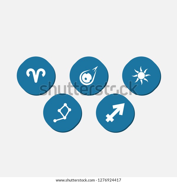 Set 5 Galaxy Icons Set Collection Stock Vector (Royalty Free ...