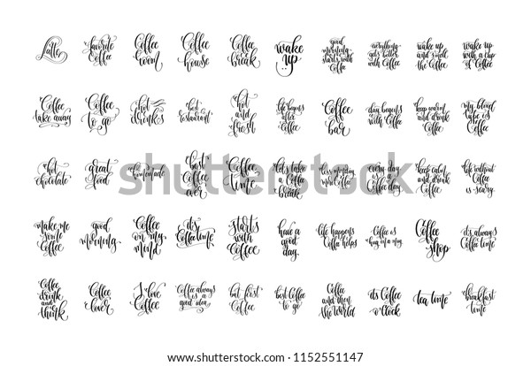 Set 50 Hand Lettering Quotes About Stock Vector (Royalty Free ...