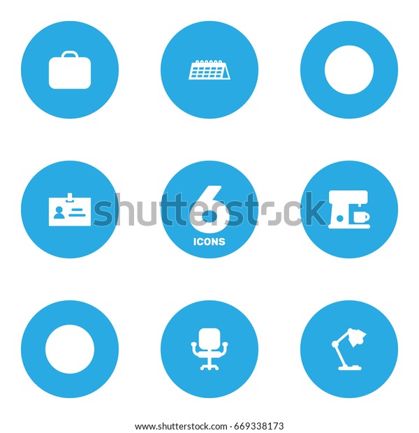 Set 6 Bureau Icons Setcollection Airchair Stock Vector (Royalty Free ...