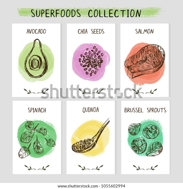Set 6 Card Templates Hand Drawn Stock Vector (Royalty Free) 1055602994 ...