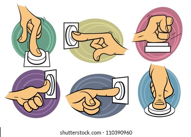 Set 6 Cartoon Style Hands Pushing Stock Vector (Royalty Free) 110390960 ...