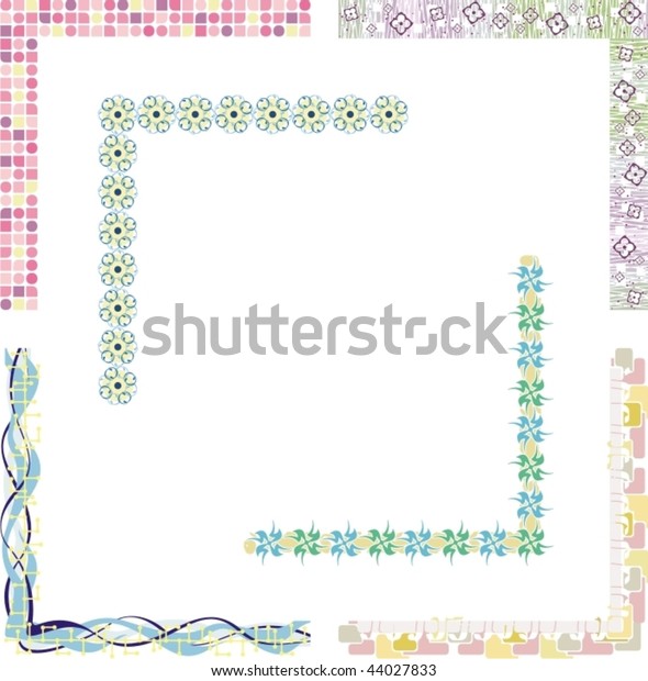Set 6 Colored Border Designs Vector Stock Vector (Royalty Free ...