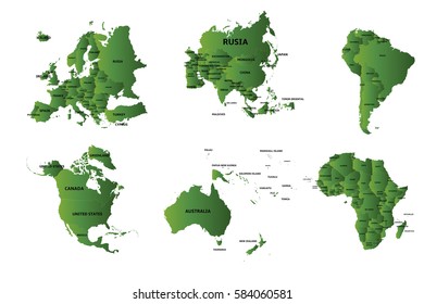 High Detailed Editable Political Map All Stock Vector (Royalty Free ...
