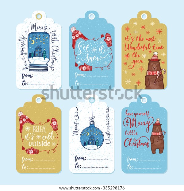 Set 6 Creative Christmas Gift Tags Stock Vector (Royalty Free ...