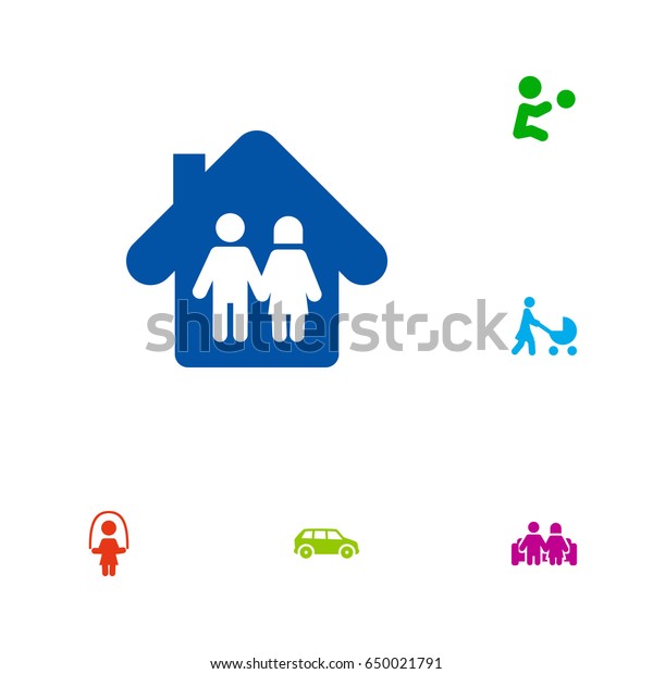 Set 6 Relatives Icons Setcollection Playing Stock Vector (Royalty Free ...