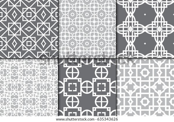 Set 6 Seamless Geometric Patterns Texture Stock Vector (Royalty Free ...