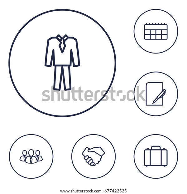 Set 6 Trade Outline Icons Setcollection Stock Vector (Royalty Free ...