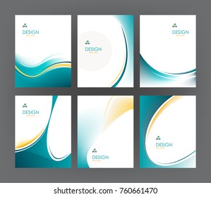 Set 6 Vector Brochures Blue Turquoise Stock Vector (Royalty Free) 760661470