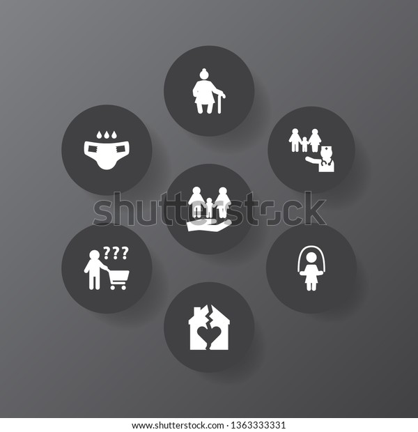 Set 7 Relatives Icons Set Collection Stock Vector (Royalty Free ...