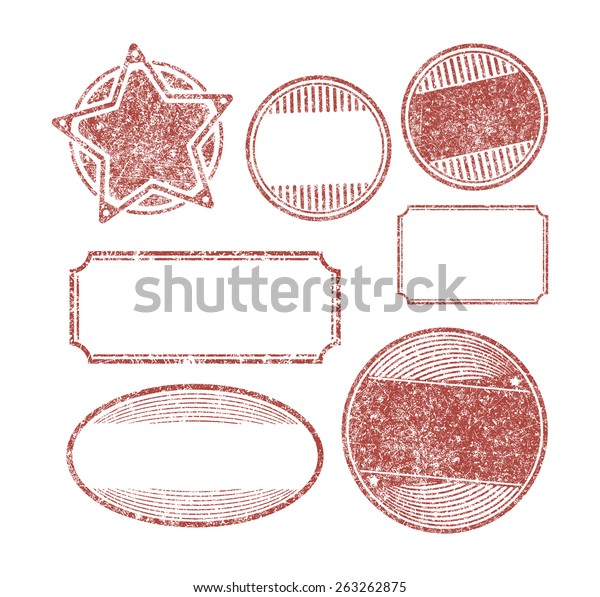 Set 7 Rubber Stamps Templates Stock Vector (Royalty Free) 263262875 ...