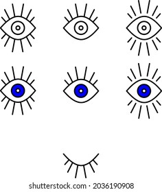 Set 7 Stylized Eye Icons Transparent Stock Vector (Royalty Free ...