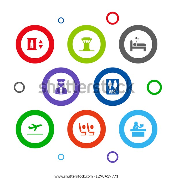 Set 8 Airplane Icons Set Collection Stock Vector (Royalty Free) 1290419971