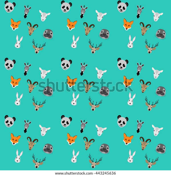 Set 8 Animals Zebra Goat Rabbit Stock Vector (Royalty Free) 443245636 ...