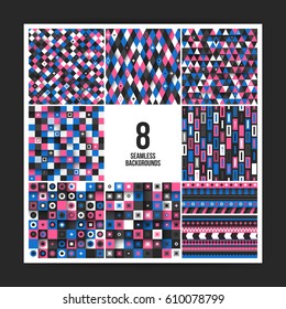 Set 8 Corporate Patterns Simple Geometric Stock Vector (Royalty Free ...
