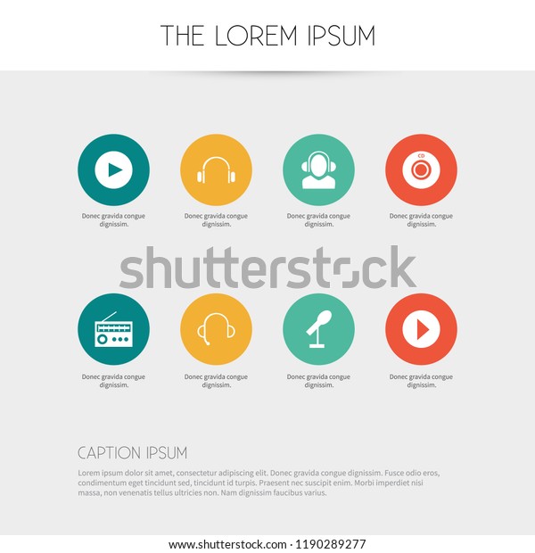 Set 8 Editable Song Icons Includes Stock Vector (Royalty Free ...