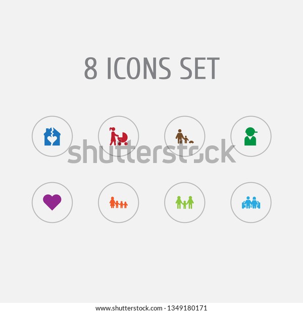 Set 8 Relatives Icons Set Collection Stock Vector (Royalty Free ...