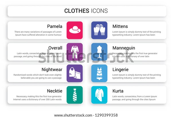 Set 8 White Clothes Icons Such Stock Vector (Royalty Free) 1290399358 ...