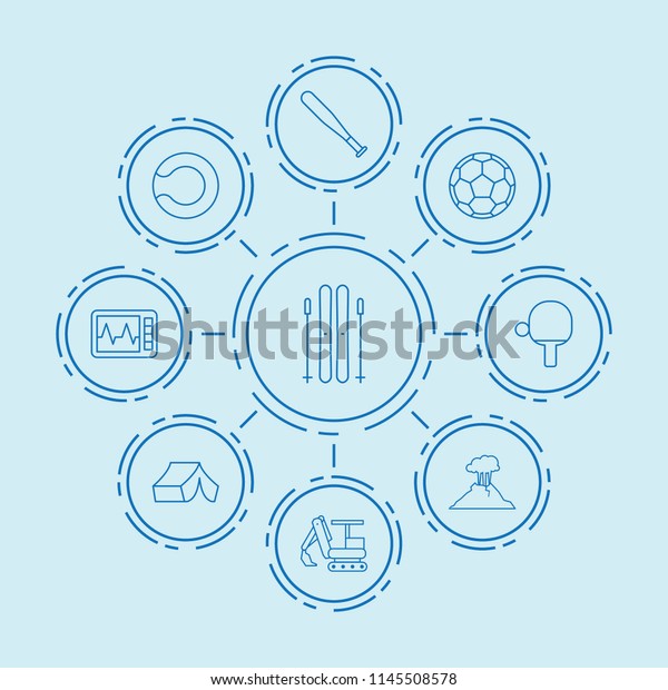 Set 9 Activity Outline Icons Such Stock Vector (Royalty Free ...