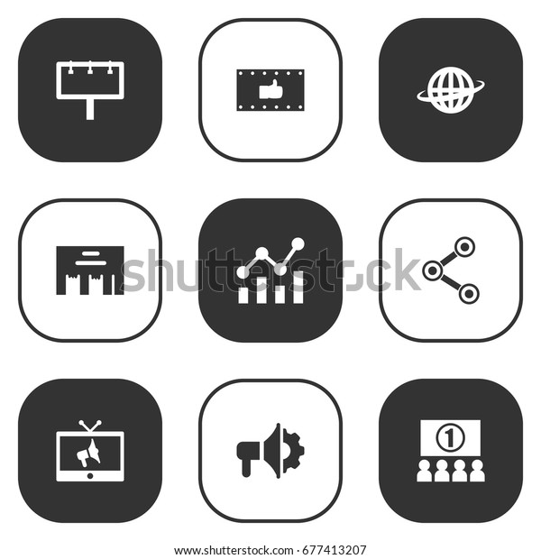 Set 9 Commercial Icons Setcollection World Stock Vector (Royalty Free ...