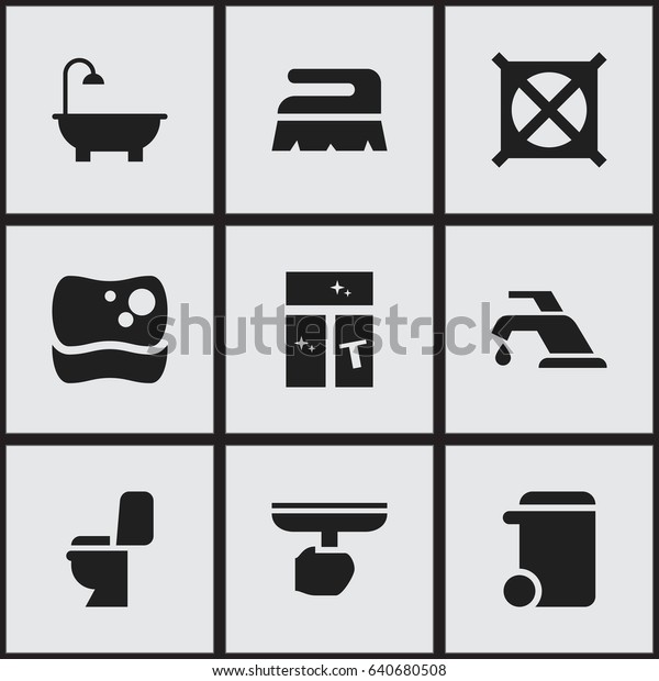 Set 9 Editable Cleanup Icons Includes Stock Vector (Royalty Free) 640680508