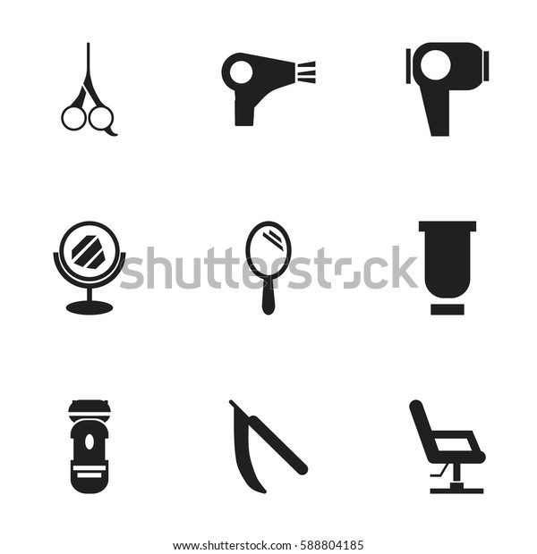 Set 9 Editable Coiffeur Icons Includes Stock Vector (Royalty Free ...