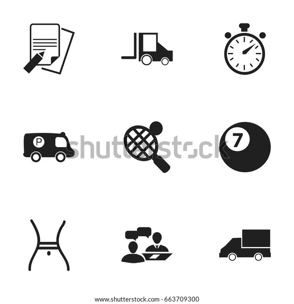 Set 9 Editable Complicated Icons Includes Stock Vector (Royalty Free ...