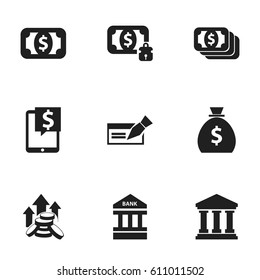Set 9 Editable Financial Icons Includes Stock Vector (Royalty Free ...