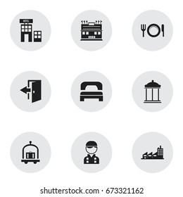 Set 9 Editable Plaza Icons Includes Stock Vector (Royalty Free ...