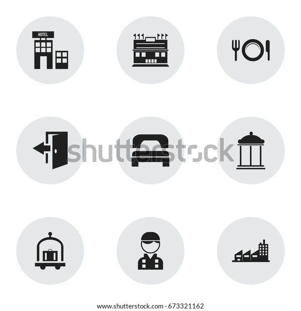 Set 9 Editable Plaza Icons Includes Stock Vector (Royalty Free ...