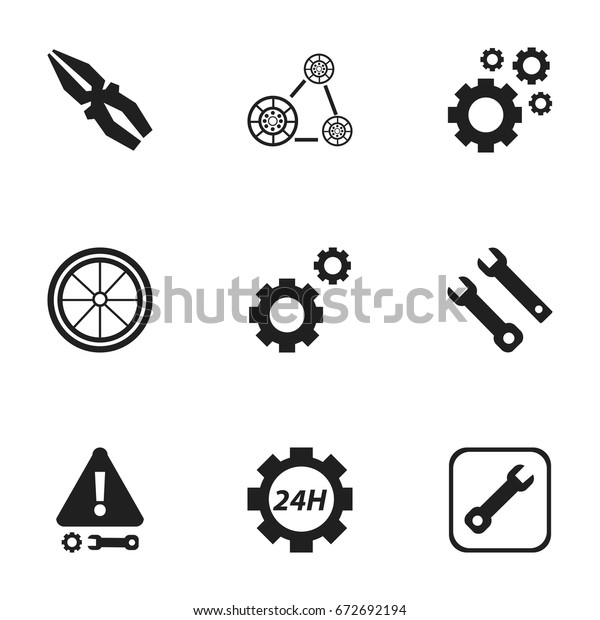 Set 9 Editable Toolkit Icons Includes Stock Vector (Royalty Free ...