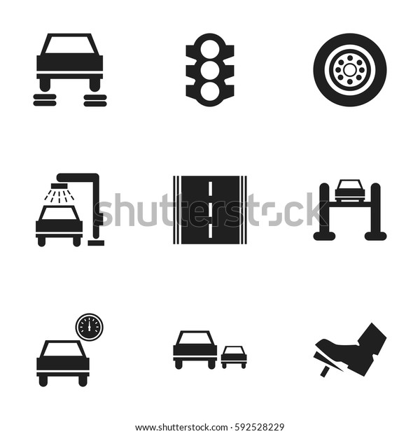 Set 9 Editable Vehicle Icons Includes Stock Vector (Royalty Free ...