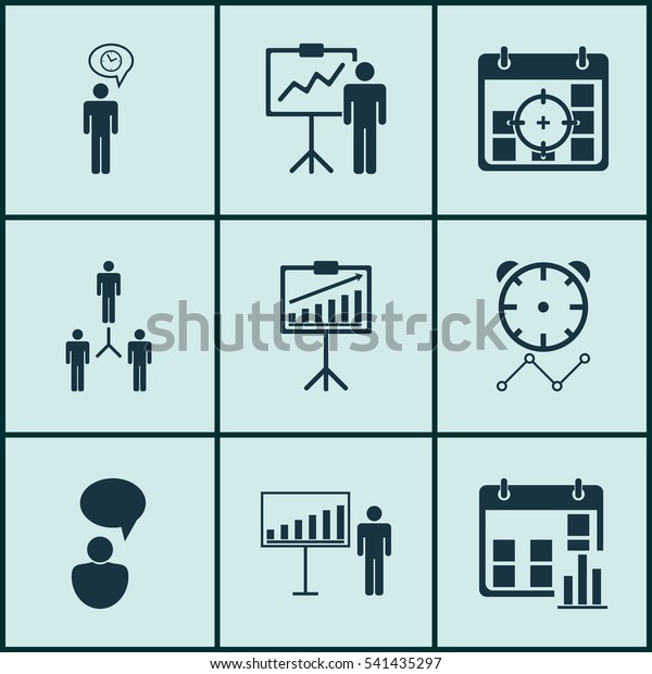 Set 9 Executive Icons Includes Project Stock Vector (Royalty Free ...