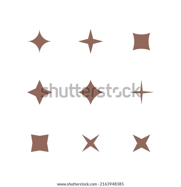 Set 9 Geometric Shape Stars Rhombus Stock Vector (Royalty Free ...