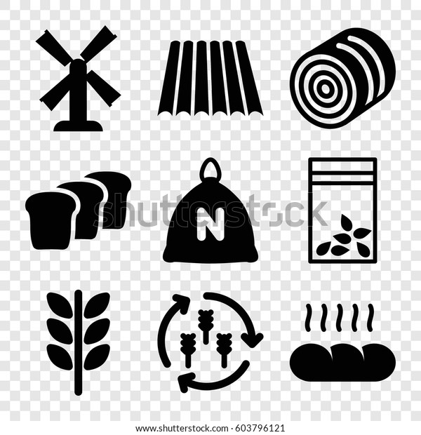 Set 9 Grain Filled Icons Such Stock Vector (Royalty Free) 603796121 ...