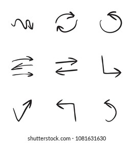 Set 9 Hand Drawn Arrow Icons Stock Vector (Royalty Free) 1081631288 ...