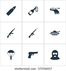Set 9 Simple Army Icons Can Stock Vector (Royalty Free) 573764557 ...