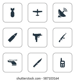 Set 9 Simple Army Icons Can Stock Vector (Royalty Free) 587103164 ...