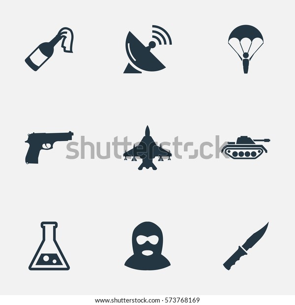 Set 9 Simple Battle Icons Can Stock Vector (Royalty Free) 573768169 ...