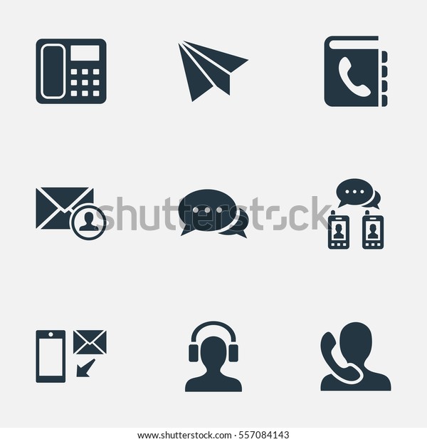 Set 9 Simple Contact Icons Can Stock Vector (Royalty Free) 557084143