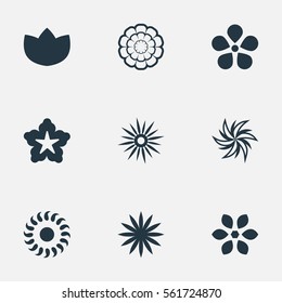 Set 9 Simple Flower Icons Can Stock Vector (Royalty Free) 561724870 ...