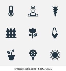 Set 9 Simple Garden Icons Can Stock Vector (Royalty Free) 560079691 ...