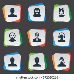 Set 9 Simple Member Icons Can Stock Vector (Royalty Free) 592020266 ...