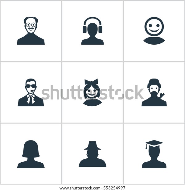 Set 9 Simple Member Icons Can Stock Vector (Royalty Free) 553254997 ...