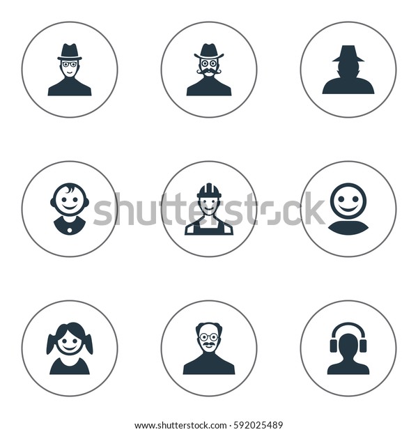 Set 9 Simple Member Icons Can Stock Vector (Royalty Free) 592025489 ...