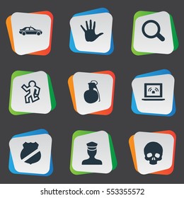 Set 9 Simple Offense Icons Can Stock Vector (Royalty Free) 553355572 ...
